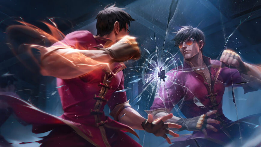 Lee Sin Dragon Fist Ruby Chroma LoL 4K Wallpaper