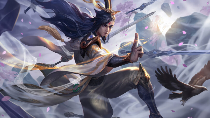 Master Yi Eternal Sword Pearl Chroma LoL 4K Wallpaper